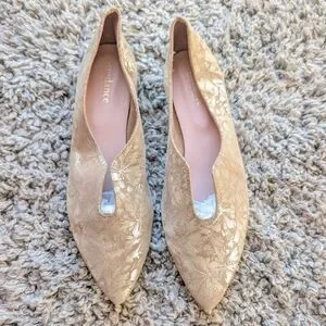 Sundance | Shoes | Sundance Fiore Leather Metallic Gold Floral Brocade ...